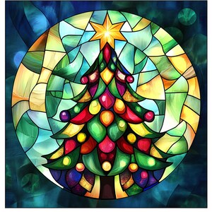 Christmas Tree Stained Glass PNG | Holiday Ornament Clipart ...