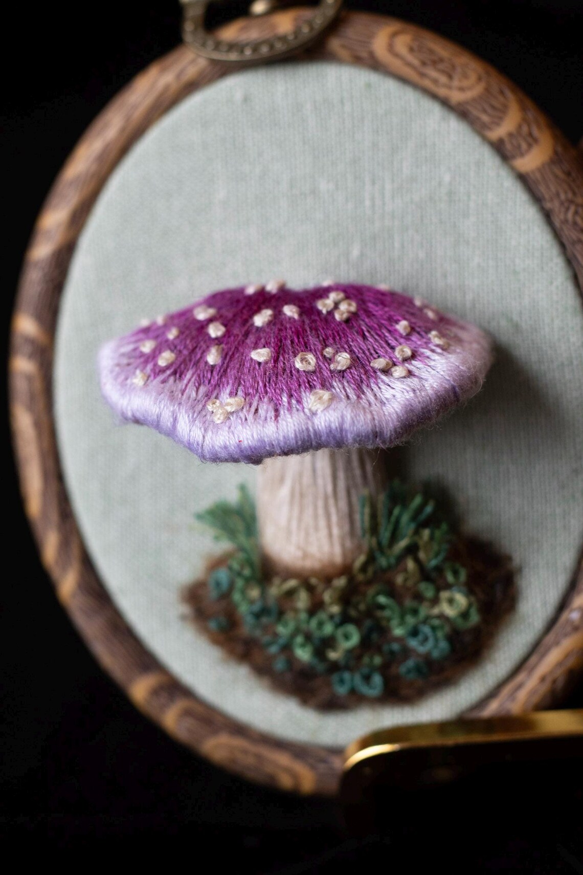 PDF PATTERN - 3D Mushroom Stump Work Embroidery DIY - Etsy