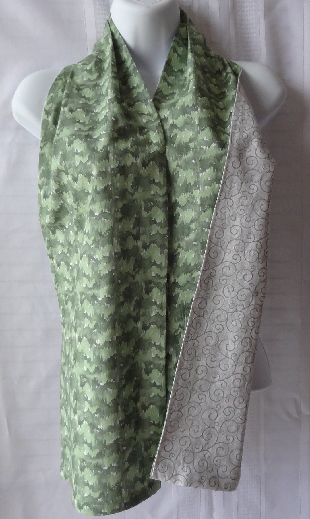 Adult Bib for a Woman, Reversible Green and Silver Gray Dignity Dining ...