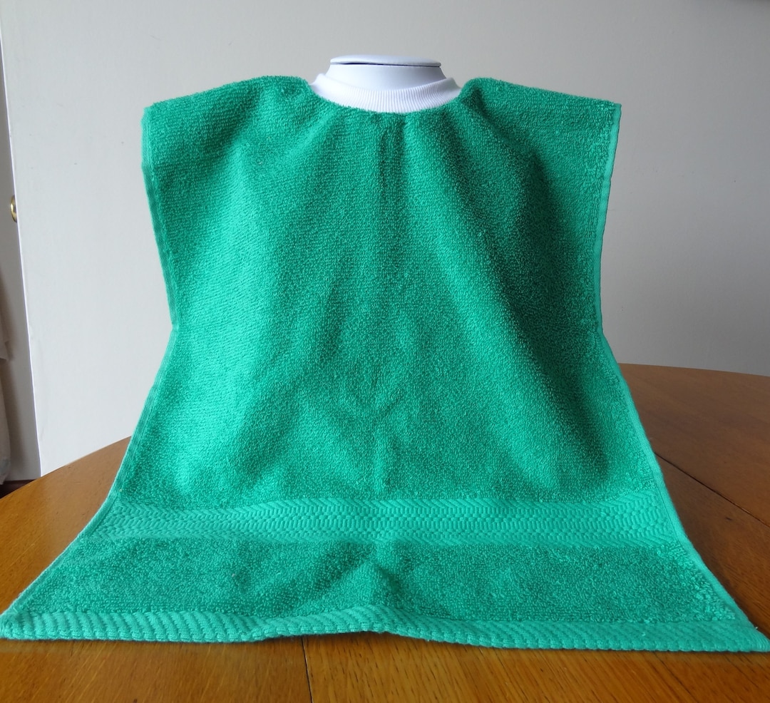 Toddler and Baby Bibs, Green Pullover Bib Ribbed Neck Bib With Optional ...