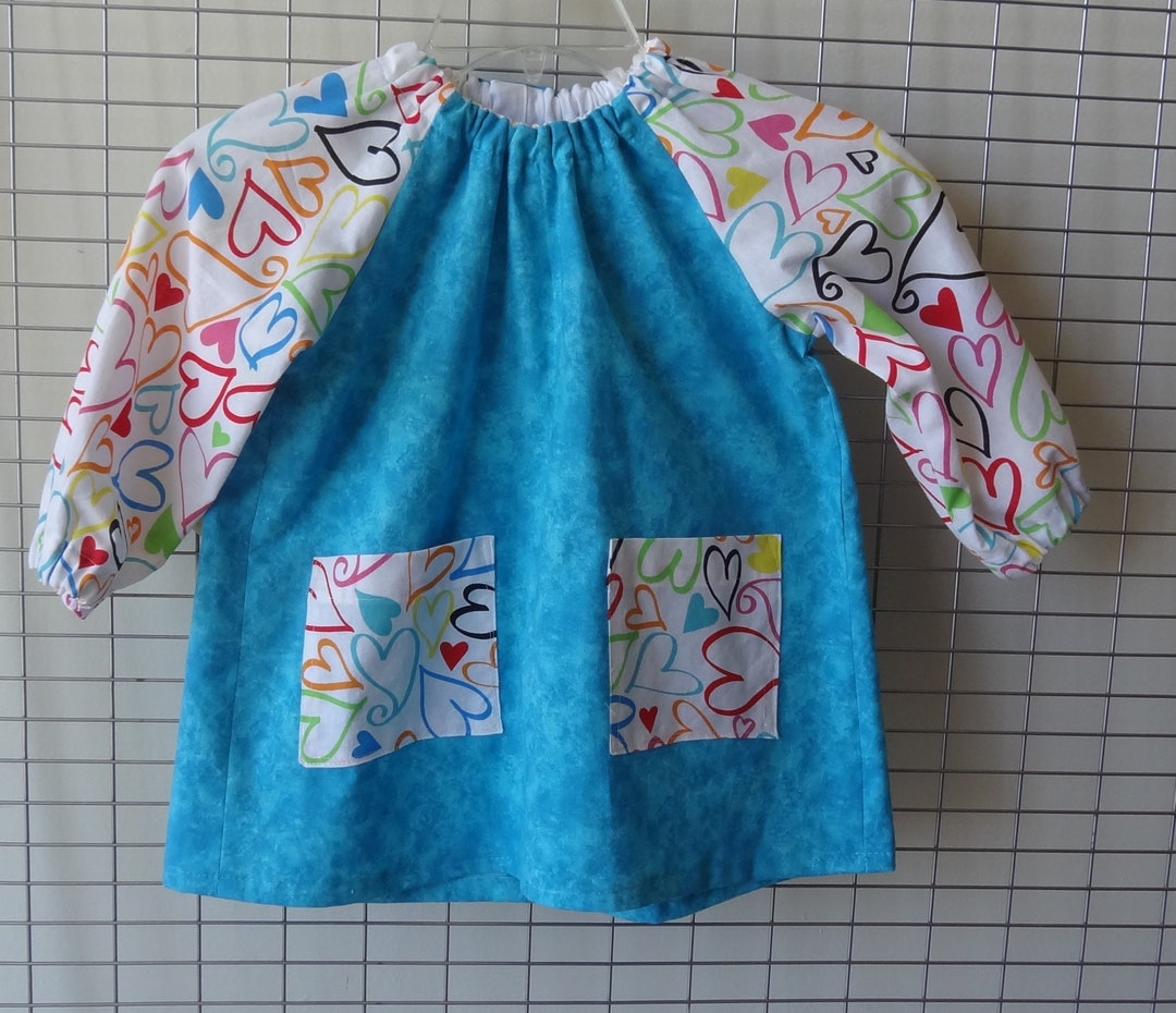 Paint and Craft Smock, Child Long Sleeve Cotton Pullover With Pockets ...
