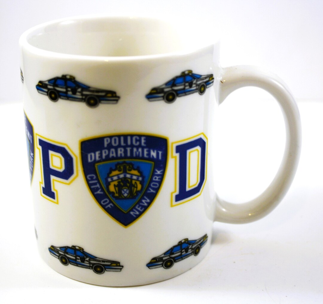 New York Police Department Mug NYPD White Ceramic Coffee Tea Logo Cars ...