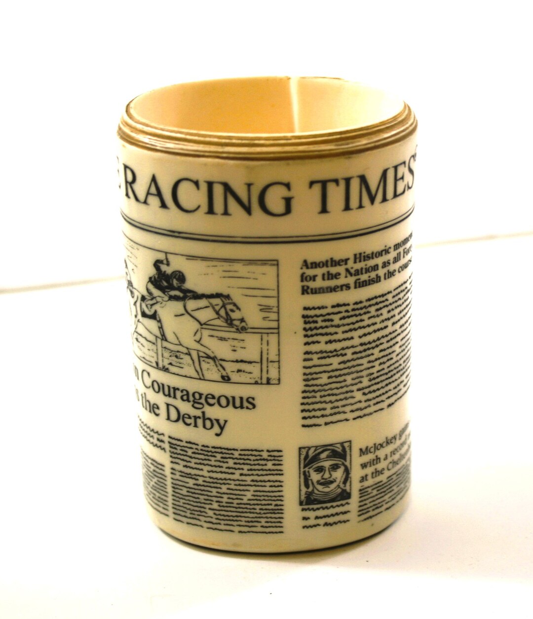 Vintage History Craft Horse Racing Pen/pencil Holder Times Newspaper ...