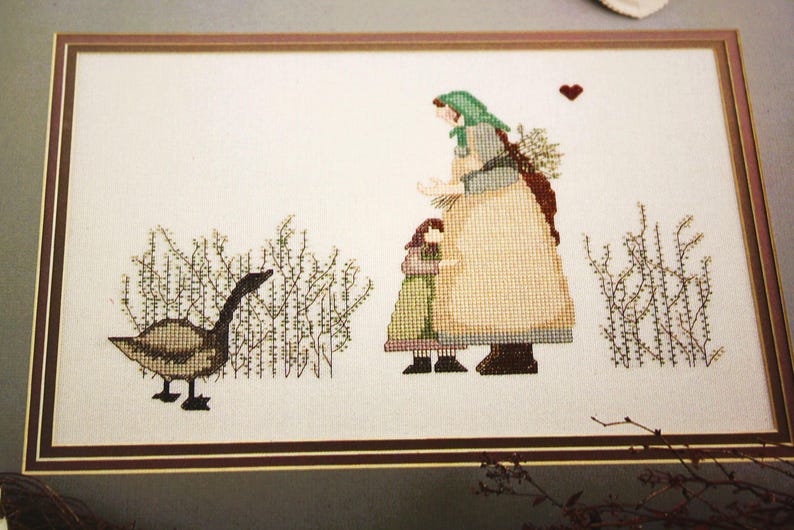 Cross Stitch Pattern 'helen Kathryn and Mama's Goose' 1986 Artist ...
