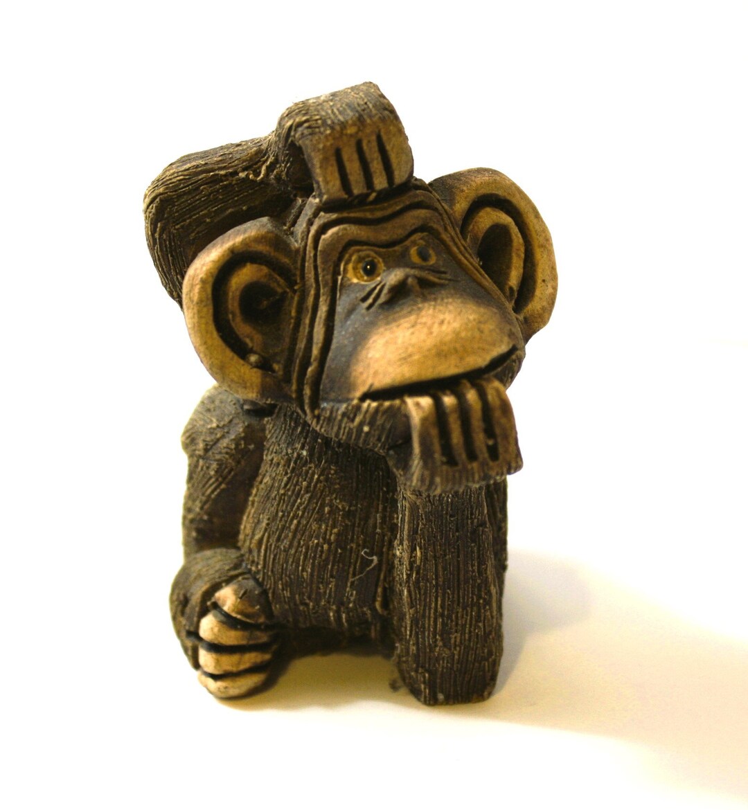 Vintage Artesania Rinconada Monkey Chimpanzee Figurine Clay Pottery ...