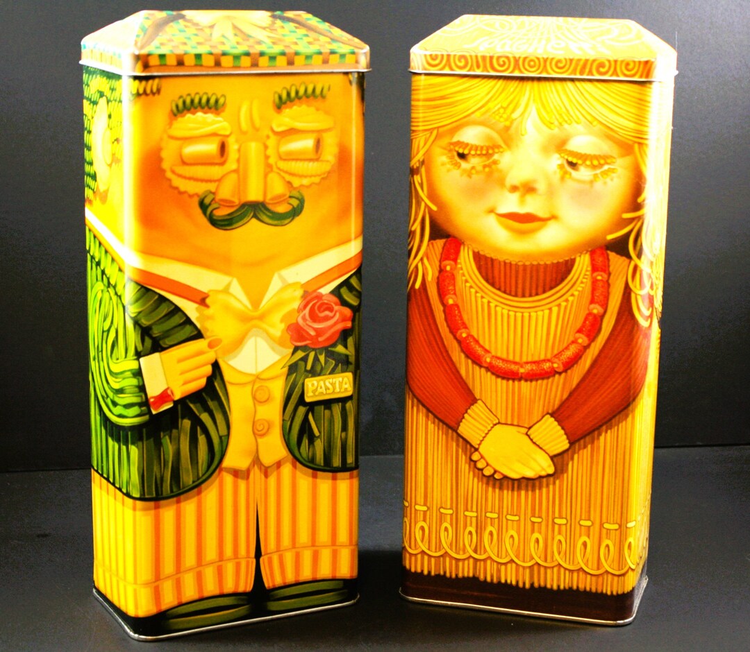 RARE Pasta Personalities Gentleman and Lady Tins Set of 2 England ...