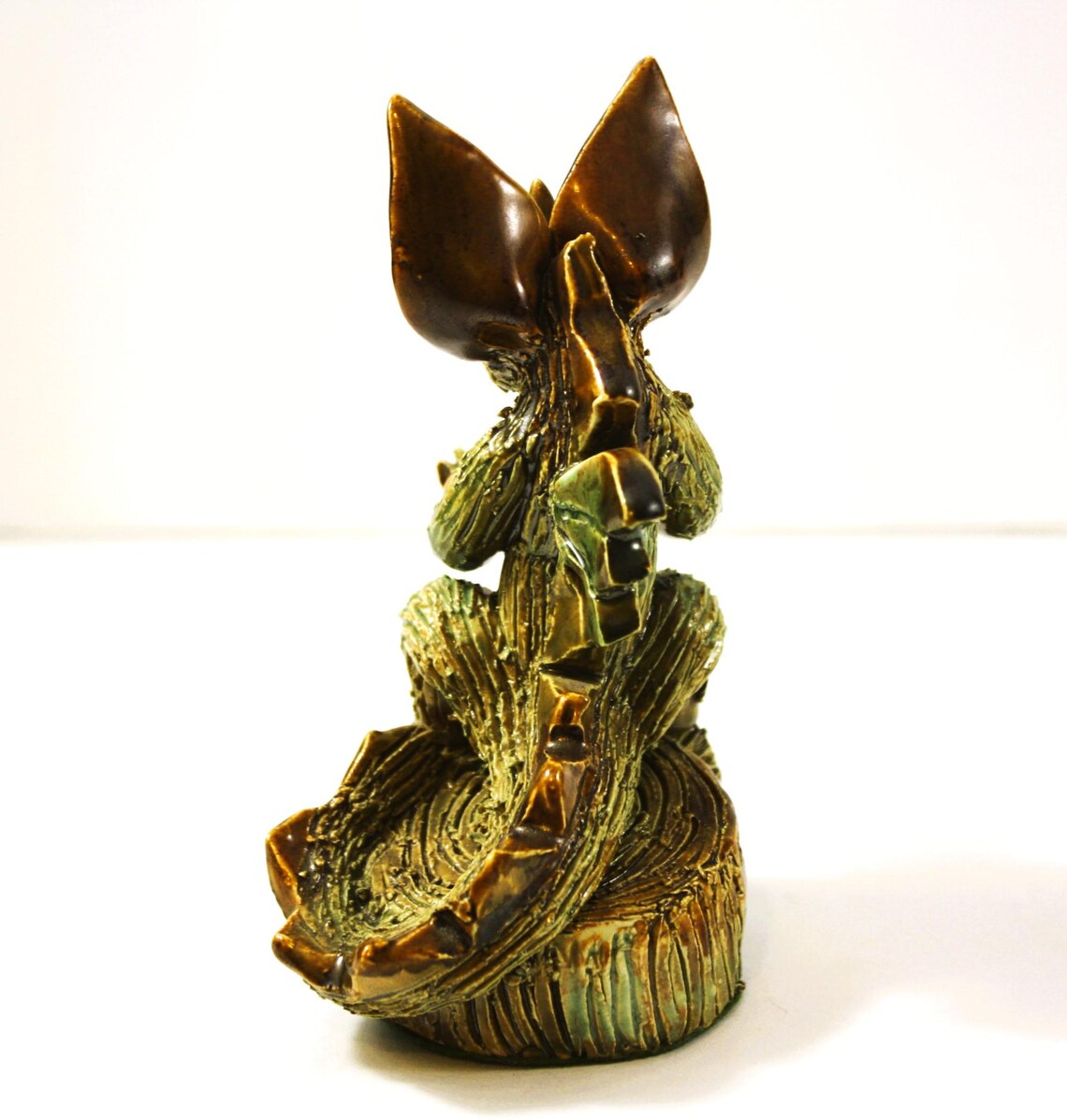 RARE Yare Designs Pottery Dragon Reading Book 1970s Handmade Green Felt on Bottom Tag England - Etsy