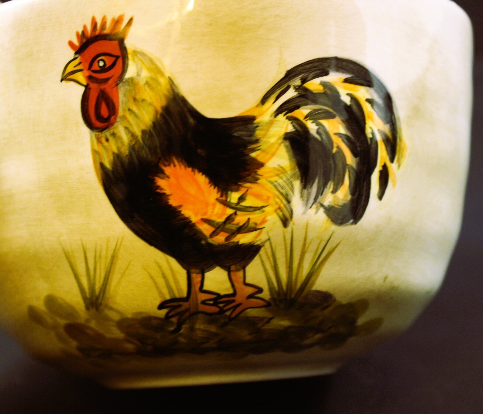 Calderone Rooster Bowl Hand-painted Tabletops Unlimited 6"china - Etsy