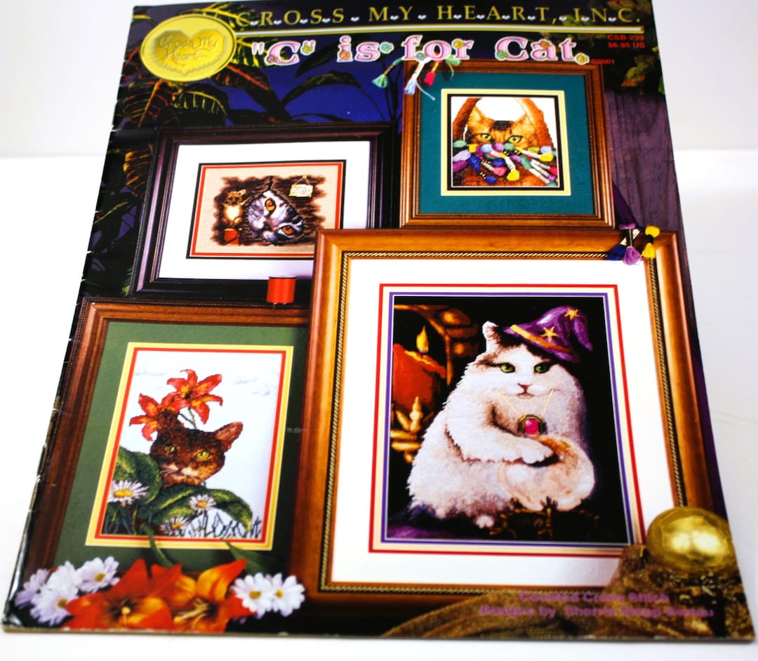Cross Stitch Patterns 'C is for Cat' 2001 Cross My Heart 4 Patterns ...