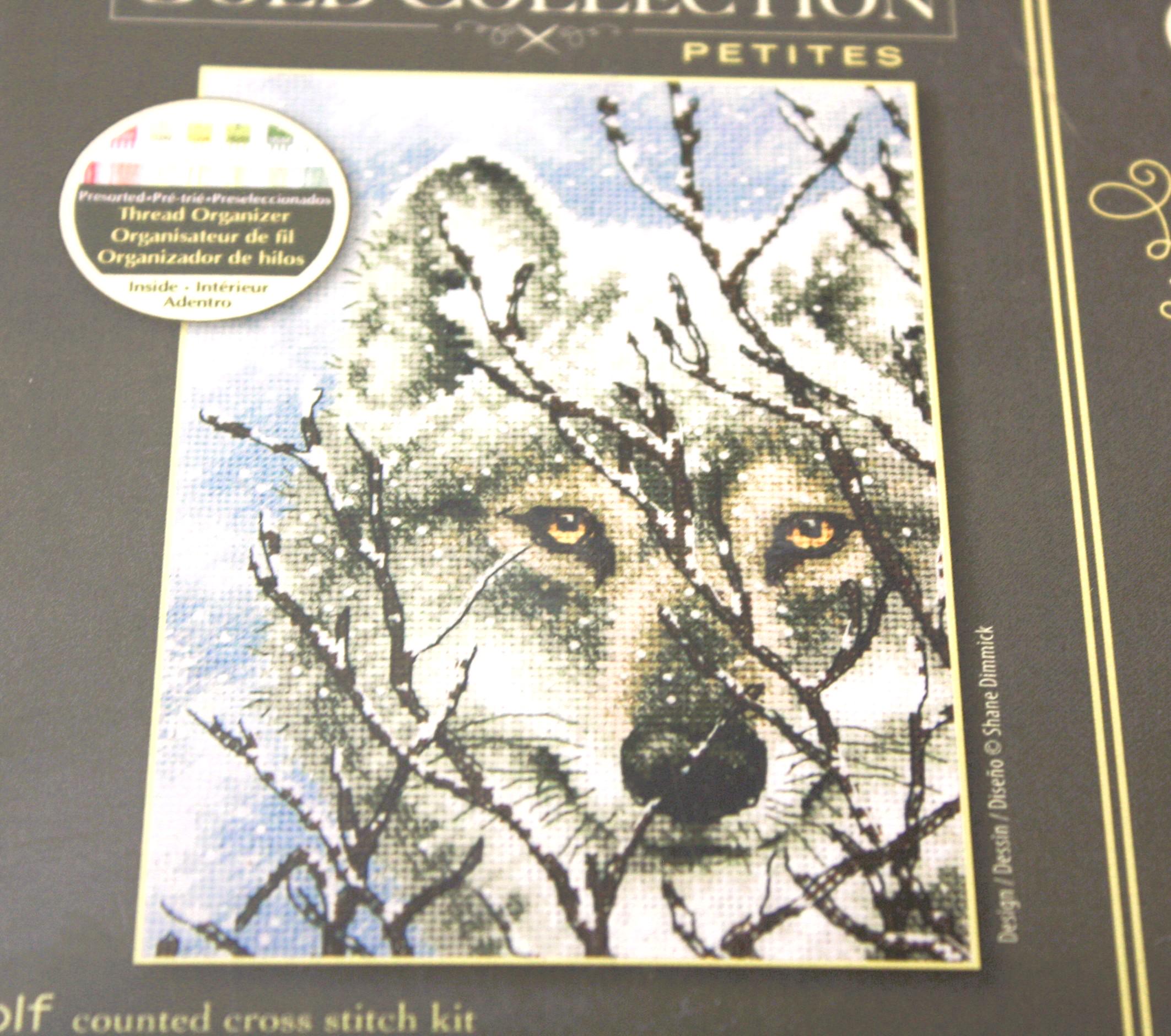 Cross Stitch 'wolf' Kit the Gold Collection Dimensions Petites Size 5 ...