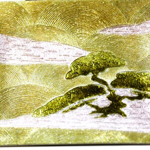 Tutanka Shippo Yaki Silver Enamel Bonsai Tree Small Tray Japan ...