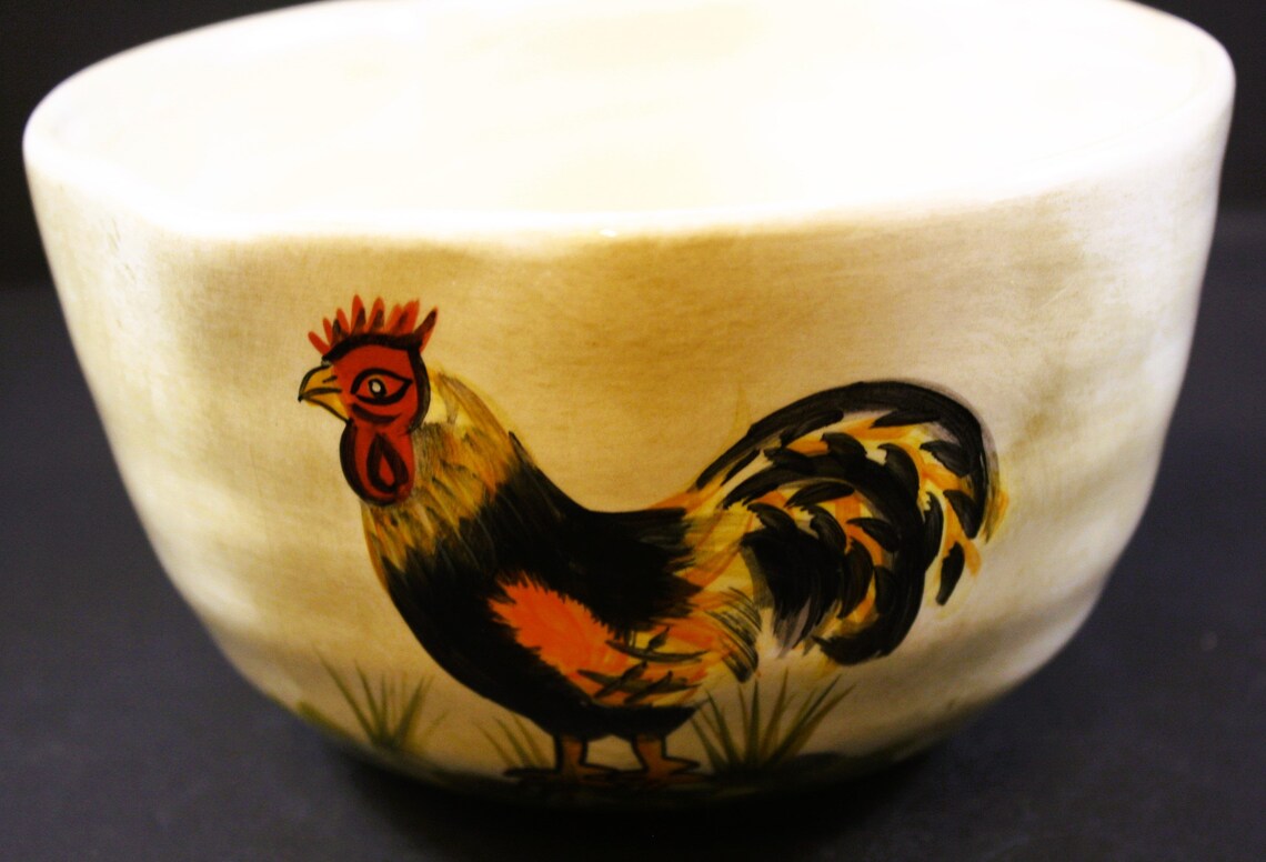 Calderone Rooster Bowl Hand-painted Tabletops Unlimited 6"china - Etsy