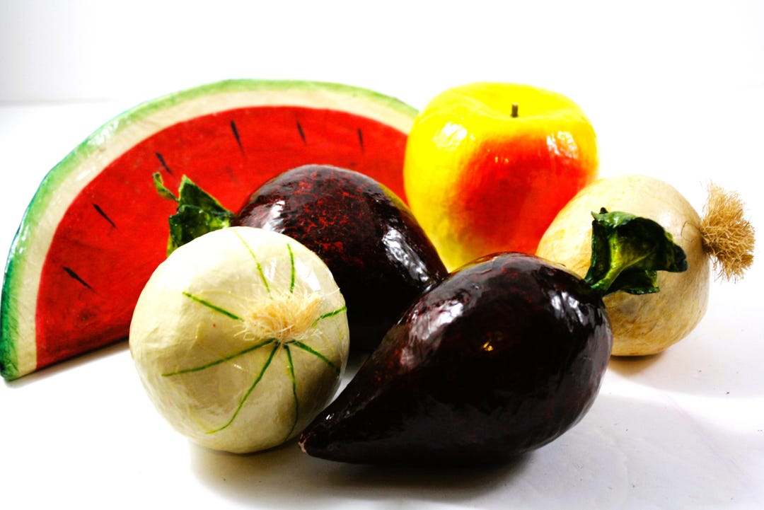 Paper Mache Fake Fruit and Vegetables 6 Pieces Slice of Watermelon ...