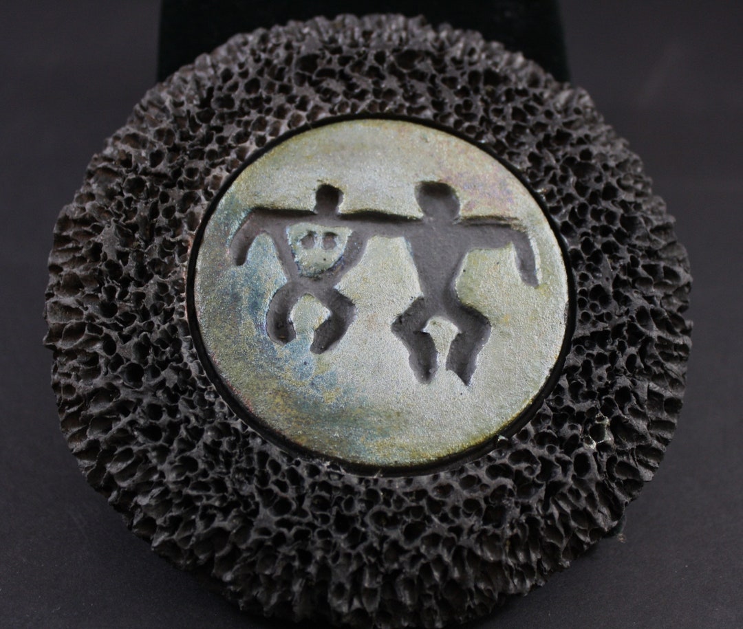 Ben Diller Lava Raku Coaster Hawaii Maui Signed Art Petroglyph Lovers ...