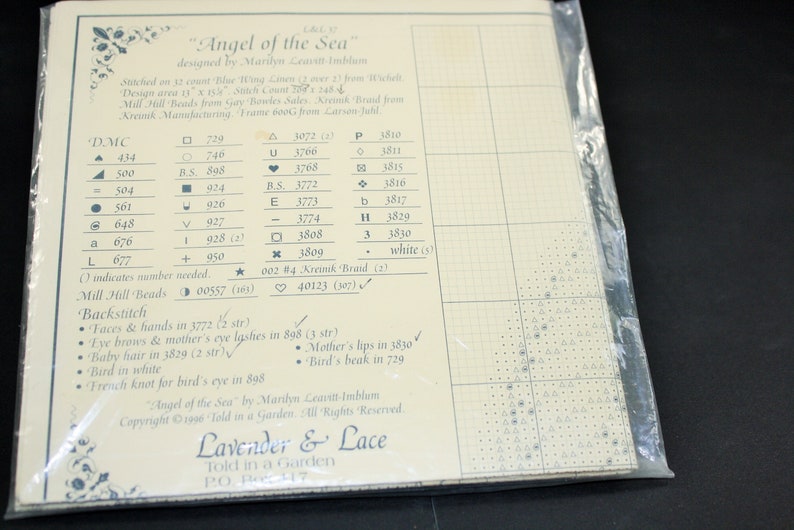 Lavender & Lace Cross Stitch Pattern Angel of the Sea - Etsy