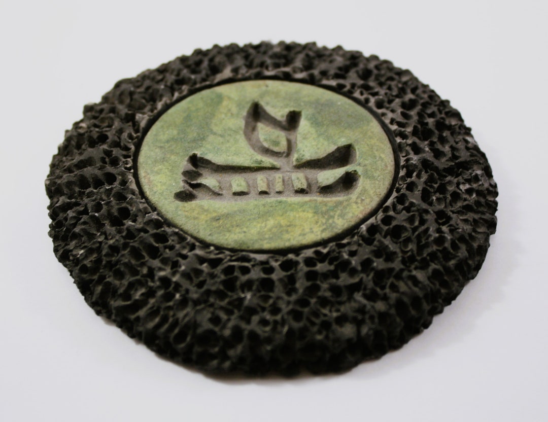 Ben Diller Lava Raku Coaster Hawaii Maui Signed Art Petroglyph Double ...