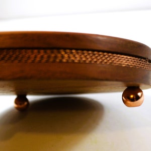 Vintage Glass Cloche and Wood Base With Copper Accents Copper Colored ...