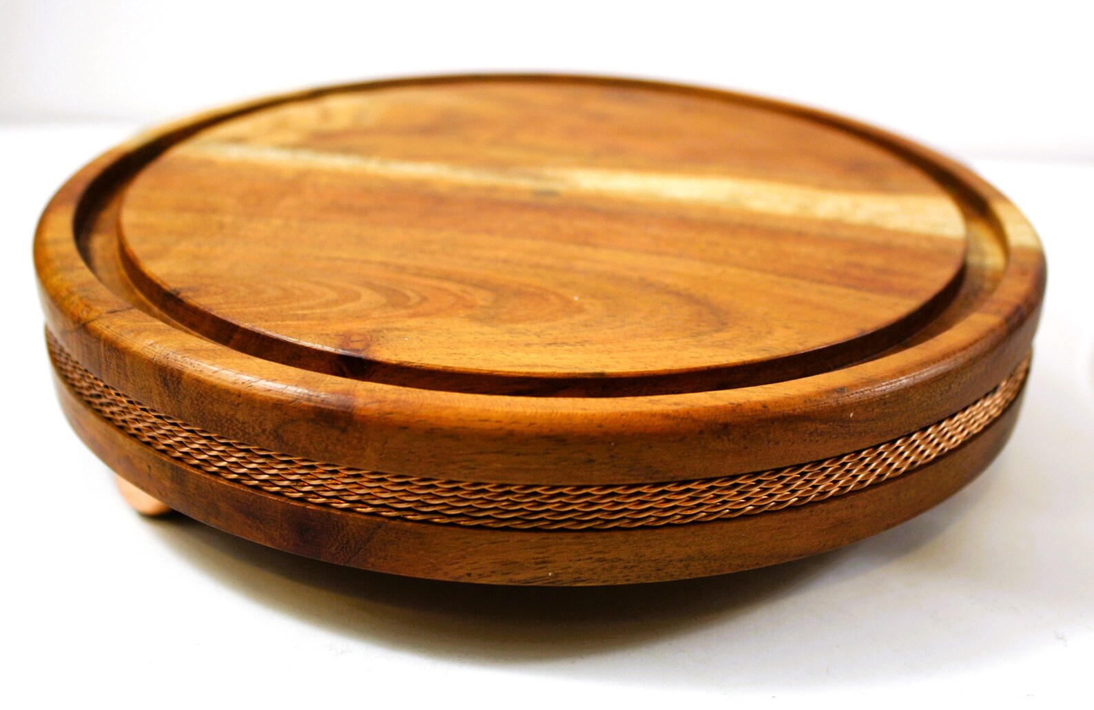 Vintage Glass Cloche and Wood Base With Copper Accents Copper Colored ...