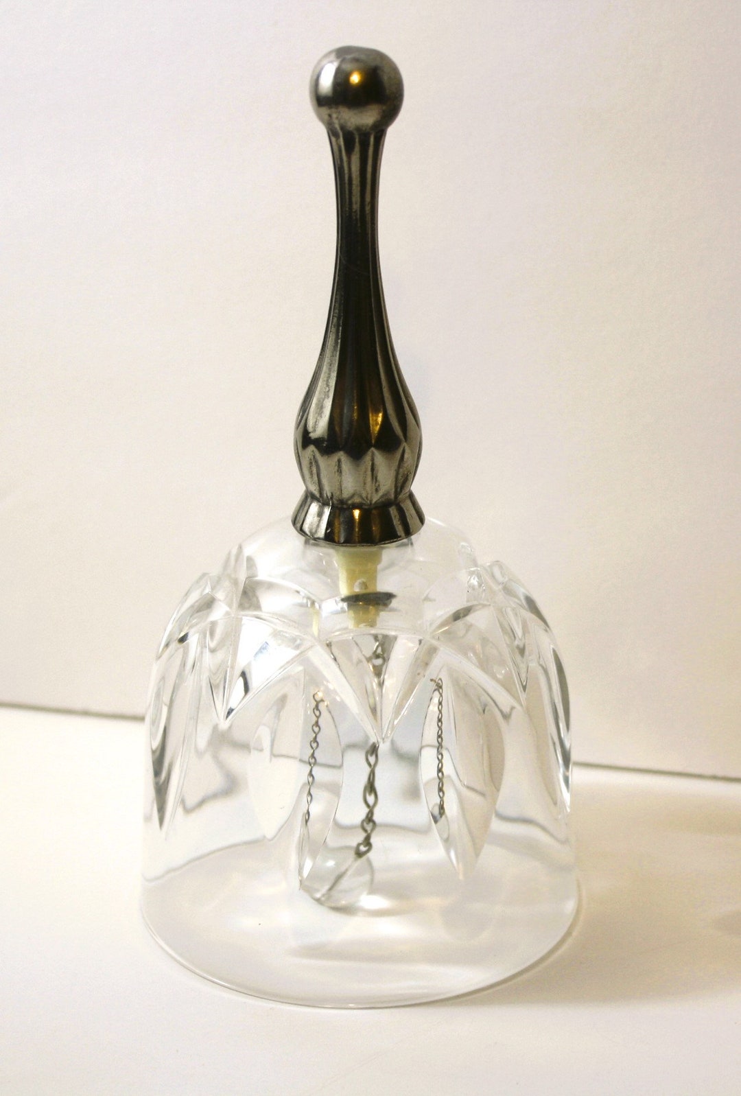 Vintage Lead Crystal Bell With Silver Plated Handle Royal Crystal Rock ...