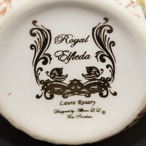 Vintage Royal Elfreda Cup Mug Floral Laura Rosary Porcelain 1980's Gold ...