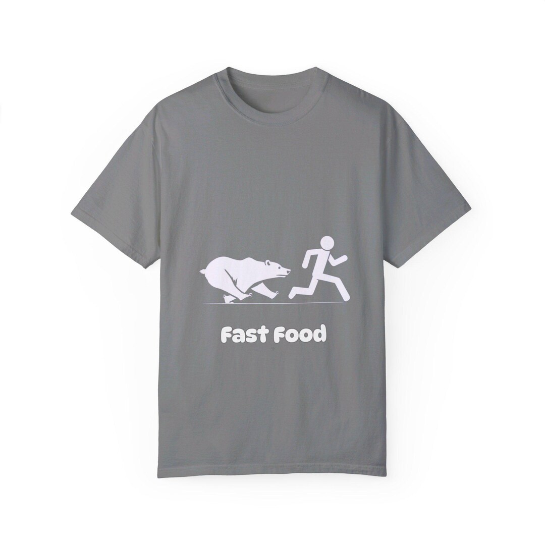 Funny Bear Chasing Fast Food Graphic Tee, Hiking Humor - Etsy