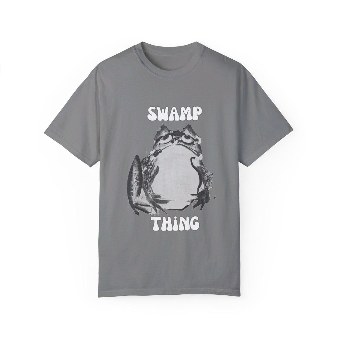 Swamp Thing Grumpy Frog Retro BW Pen and Ink, Boho T-shirt - Etsy