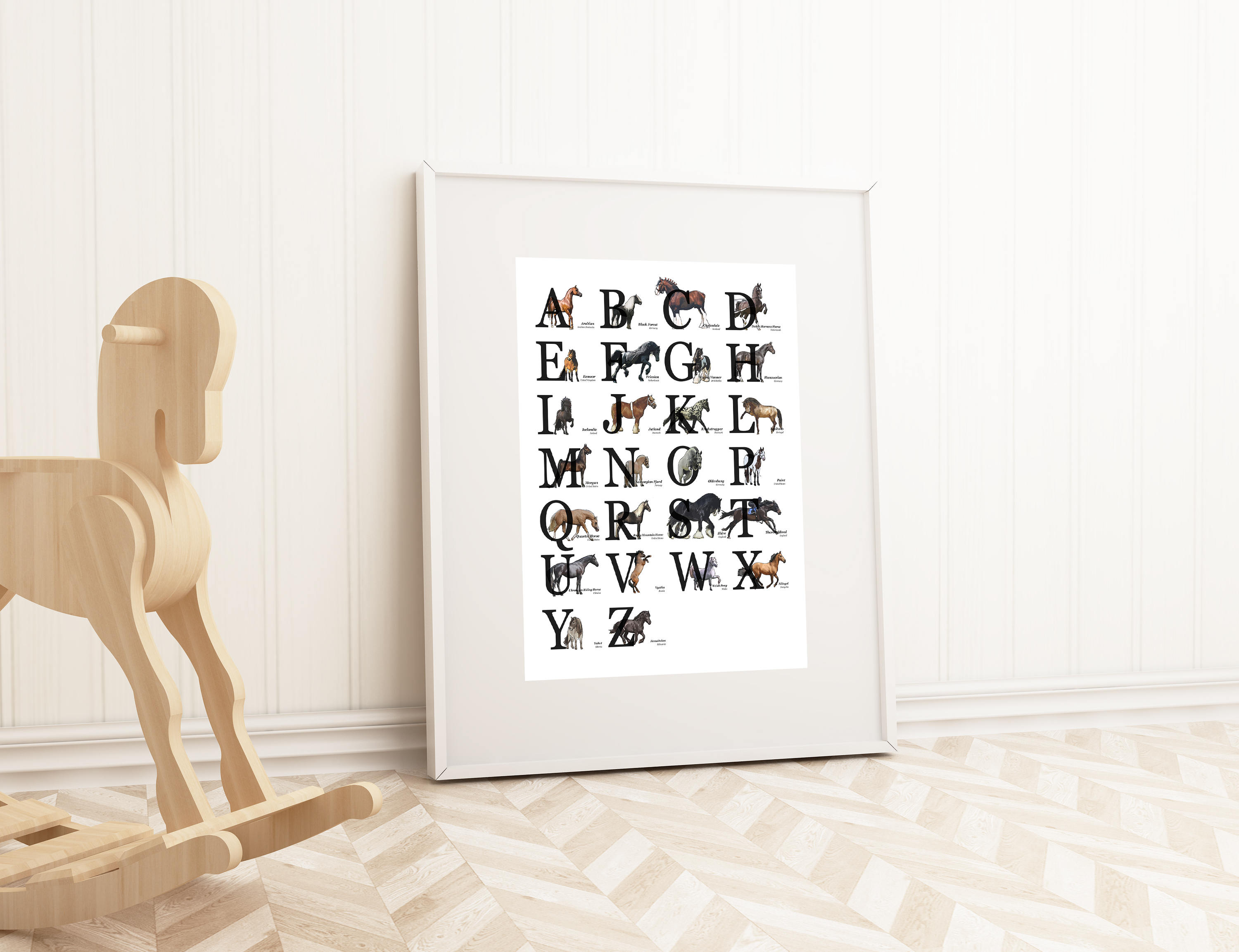 Horse breeds alphabet / A-Z poster Horse lover gift Horse | Etsy