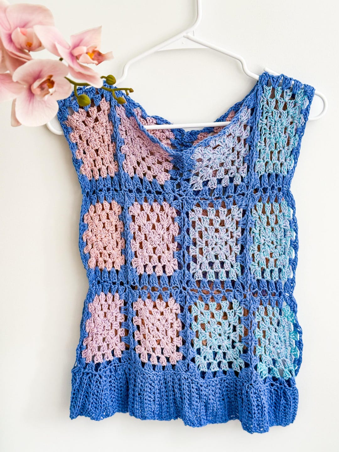 Crochet Slipover Vest – Boho Handmade Crochet – Cotton Summer Top ...