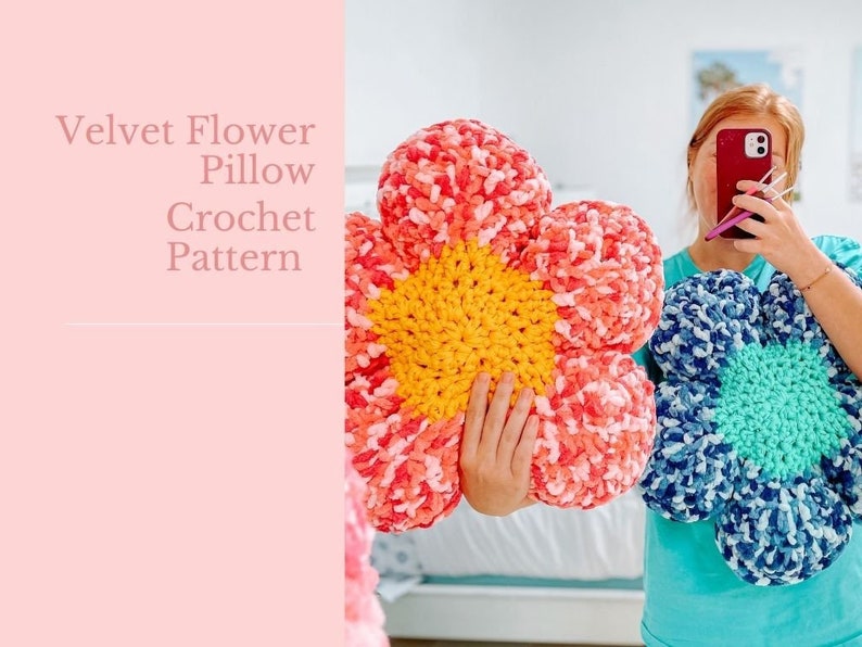 Crochet Flower Plushie PDF Pattern, Crochet Pattern, Pillow Crochet ...