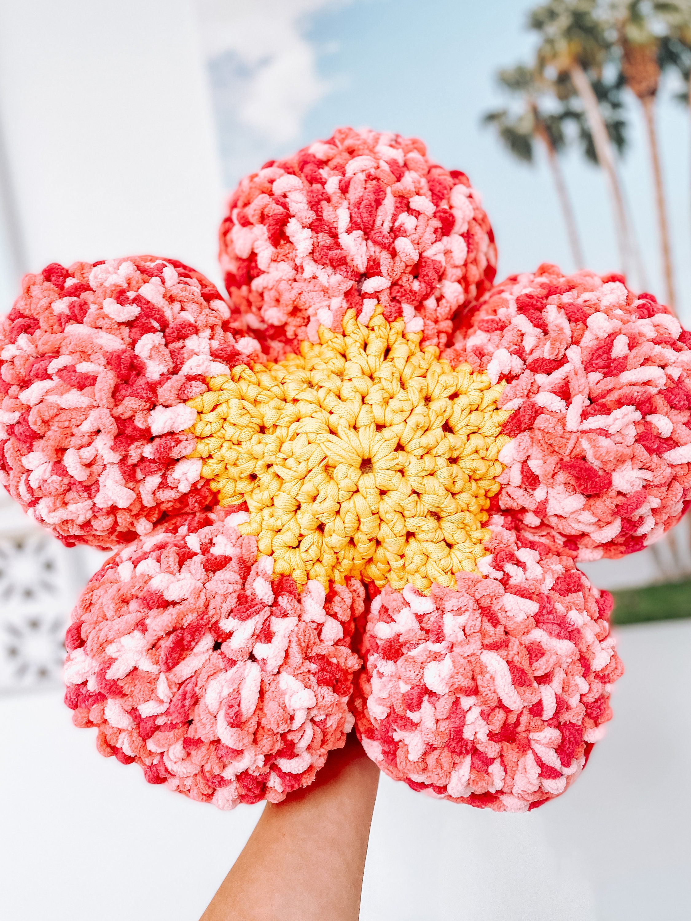 Crochet Flower Plushie PDF Pattern, Crochet Pattern, Pillow Crochet ...