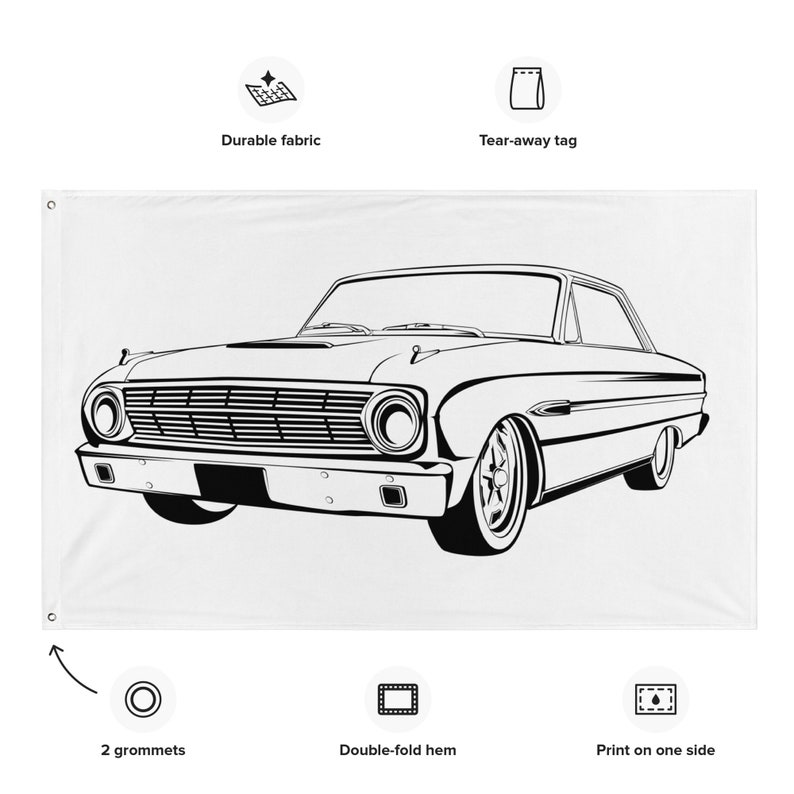 1963 Ford Falcon Flag, Classic Car Garage Art - Etsy