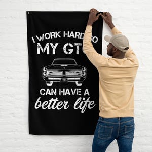 Vintage Pontiac GTO Custom Wall Flag, Funny GTO Gift, GTO Wall Art, Man ...
