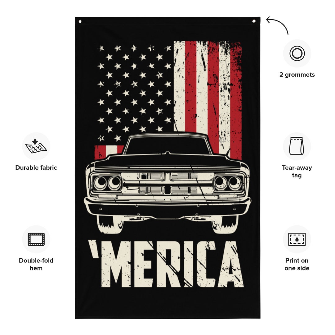 1967 GMC C1500 Truck 'merica Custom Flag, Gmc Wall Art, Gift for Dad ...