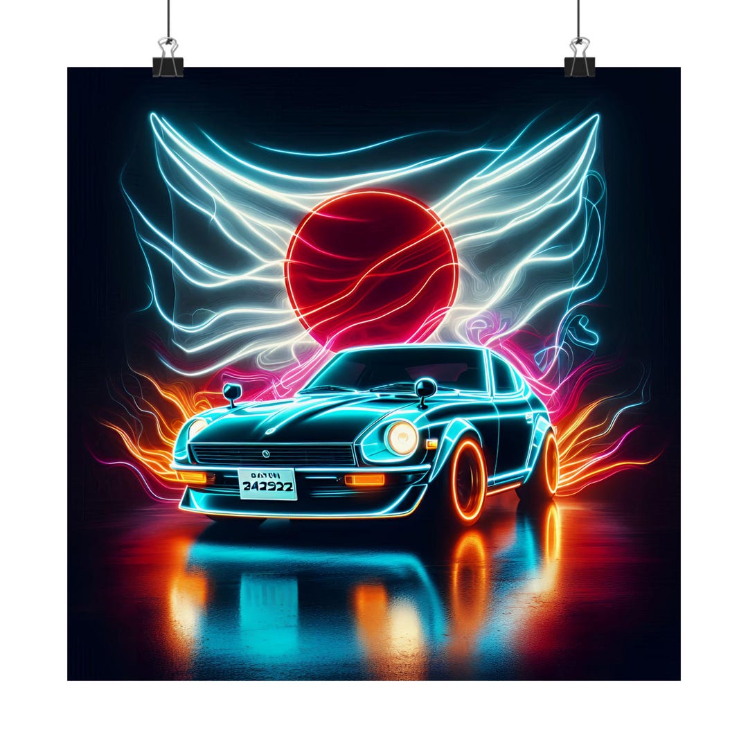 Retro Datsun 240Z Poster Art - Stylish Garage Art for Car Enthusiasts ...