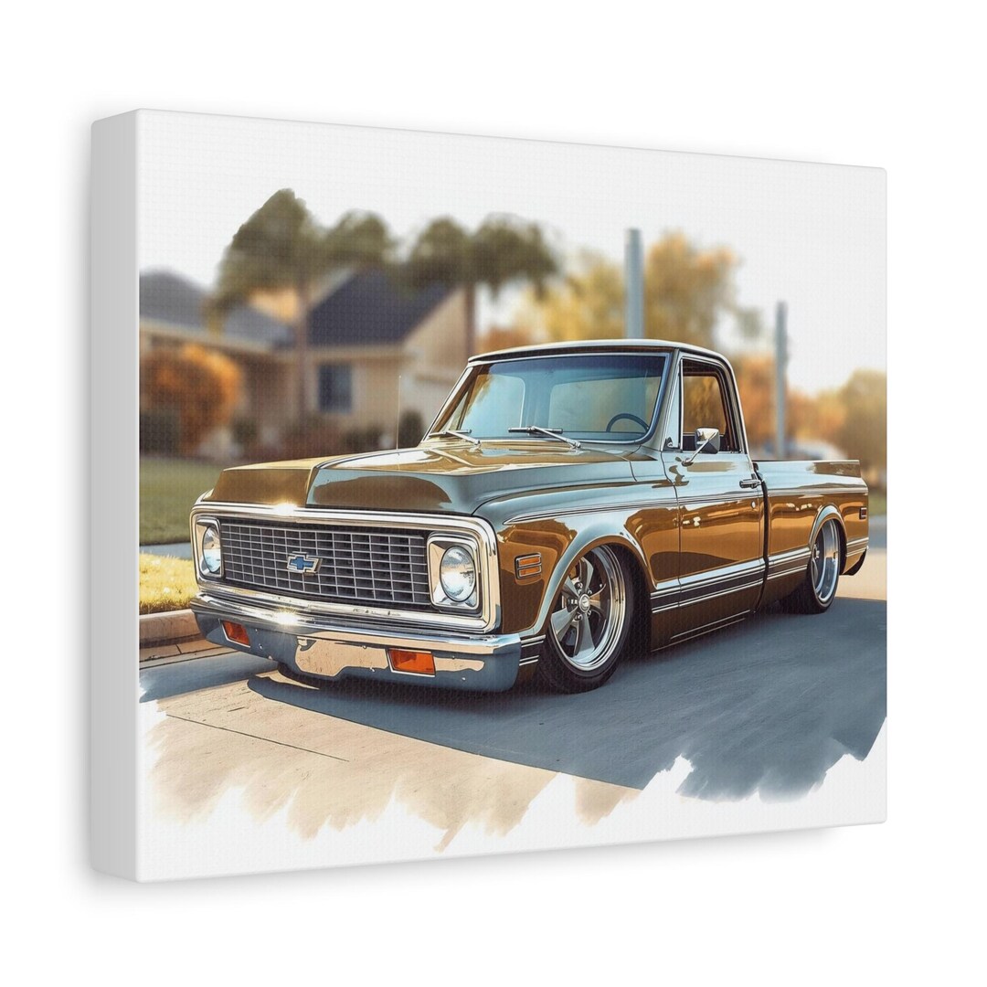 Wall Art, Chevy C10 Truck Lover Gift for Dad, Husband, Man Cave, Garage ...
