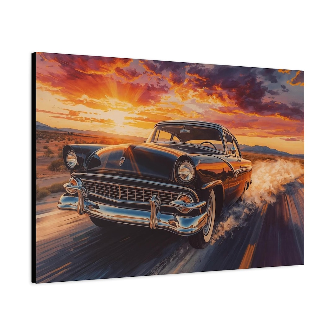 1956 Ford Victoria Canvas Wall Art, Classic Car Decor - Etsy