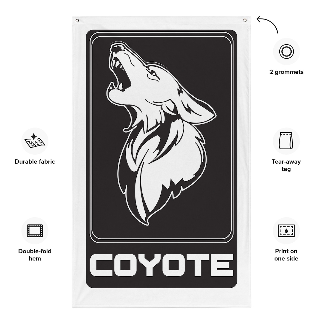 Coyote Mustang 5.0 GT Custom Wall Flag, Garage Art, Ford Mustang Art ...