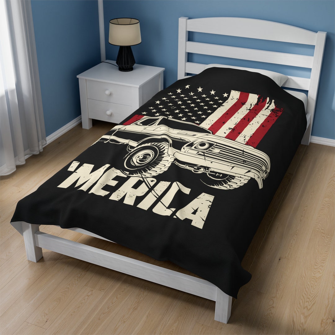 1968 Ford F250 4X4 Lifted Truck Custom Throw Blanket Velveteen Plush ...