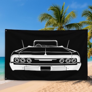 1964 Impala SS Convertible Classic Car Rear View Custom Wall Flag ...