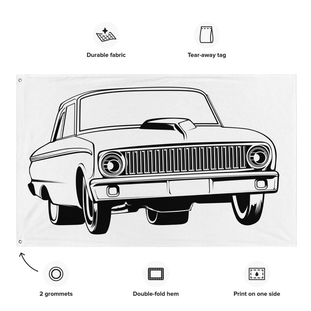 1962 Ford Falcon Drag Racer Custom Flag Wall Art, Falcon Wall Art, Ford ...