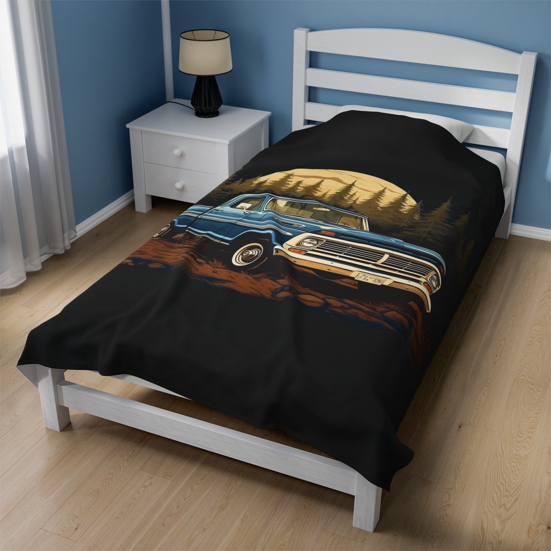 1970 Ford F100 Pickup Truck Custom Throw Blanket Velveteen Plush ...