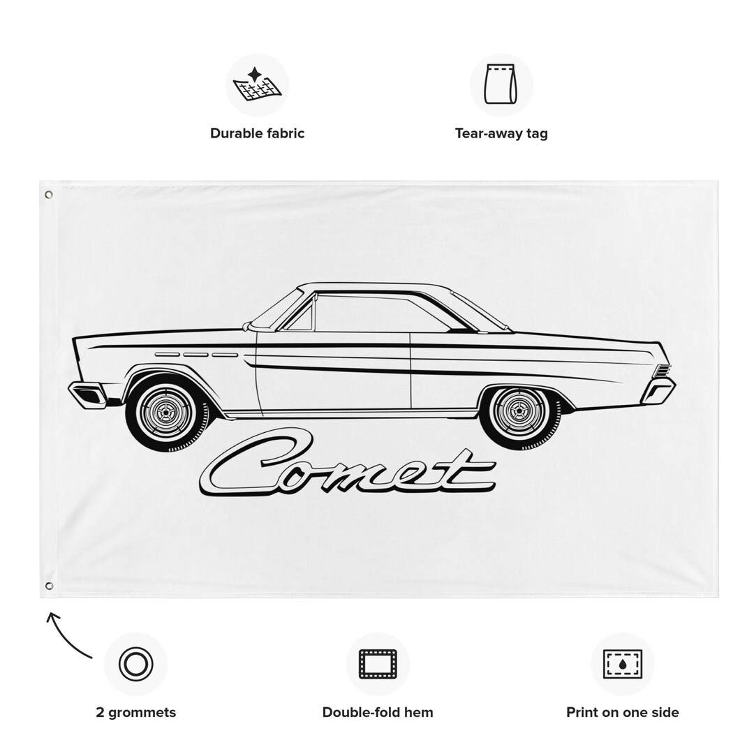 1964 1965 Mercury Comet Classic Car Custom Flag, Comet Wall Art, Garage ...