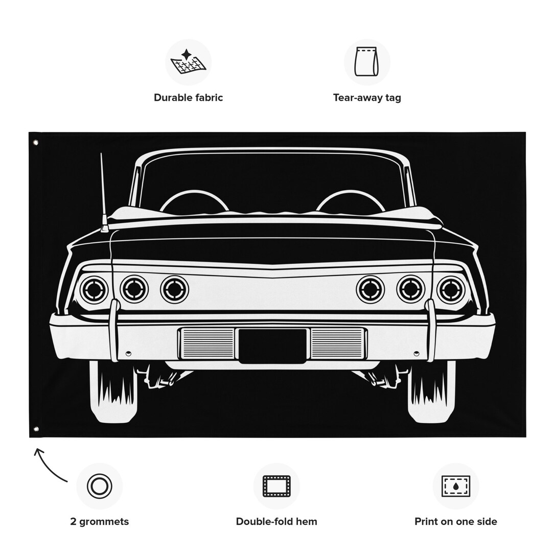 Vintage 1962 Chevy Impala Rear View Wall Flag - Perfect Gift for a ...