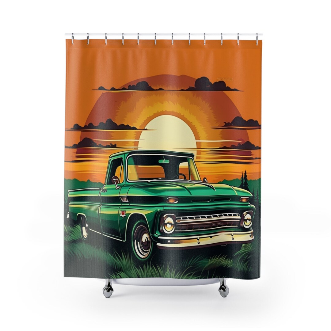 1966 Chevy C10 Truck Custom Shower Curtains, 71' X 74', C10 Bath ...