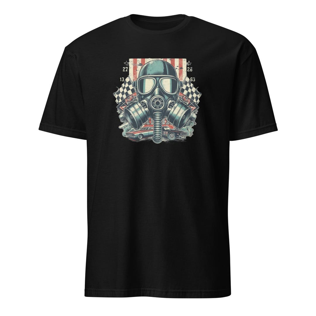Hot Rod Drag Racing Gas Mask Short-sleeve Unisex T-shirt, Hot Rod Art ...