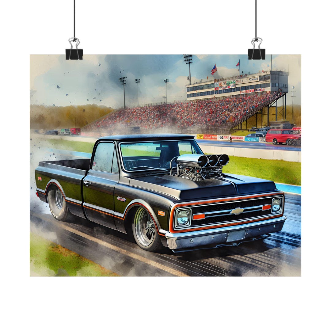 Chevy Poster, Classic Chevy Truck Art, Vintage Truck Wall Decor, Man ...