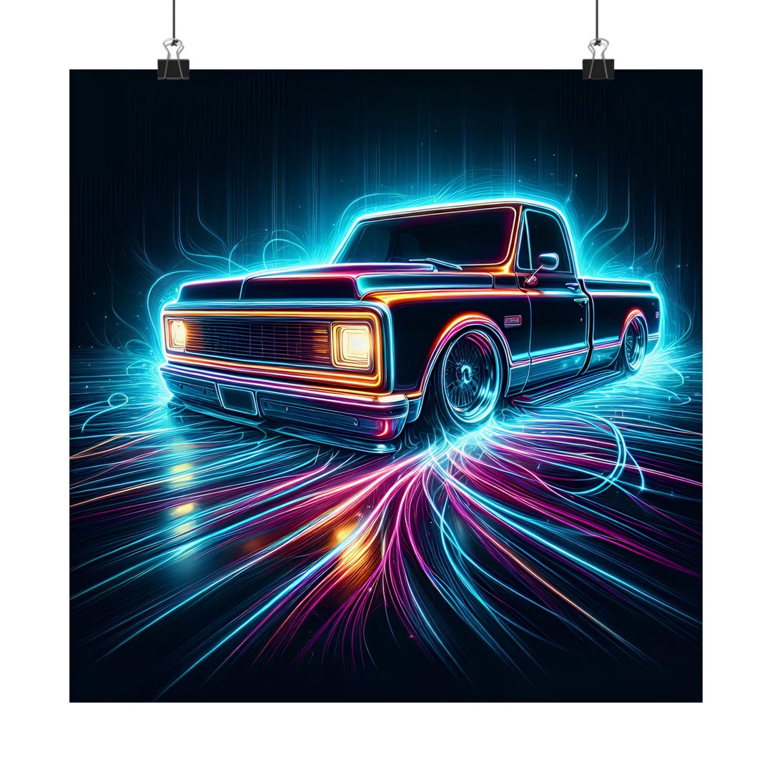 1980's Chevy C10 Custom Artwork Satin Posters (210gsm), Gift for Dad ...