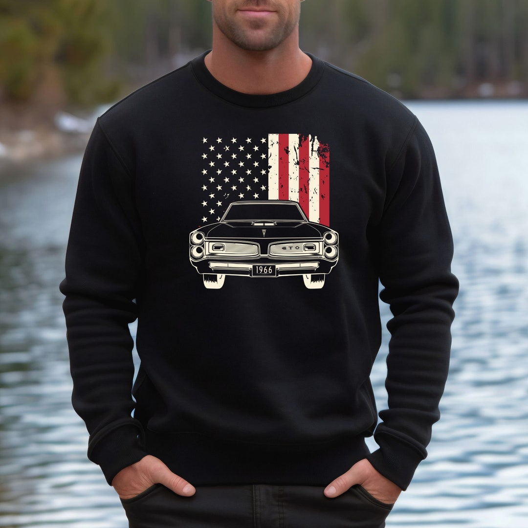 1966 Pontiac GTO 66 GTO Usa Flag Unisex Sweatshirt , Gift for Husband ...