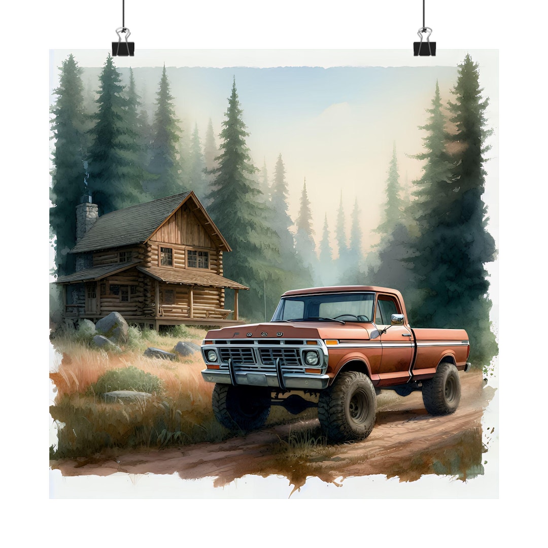 1979 Ford Vintage Truck Watercolor Artwork Satin Posters (210gsm), Gift ...