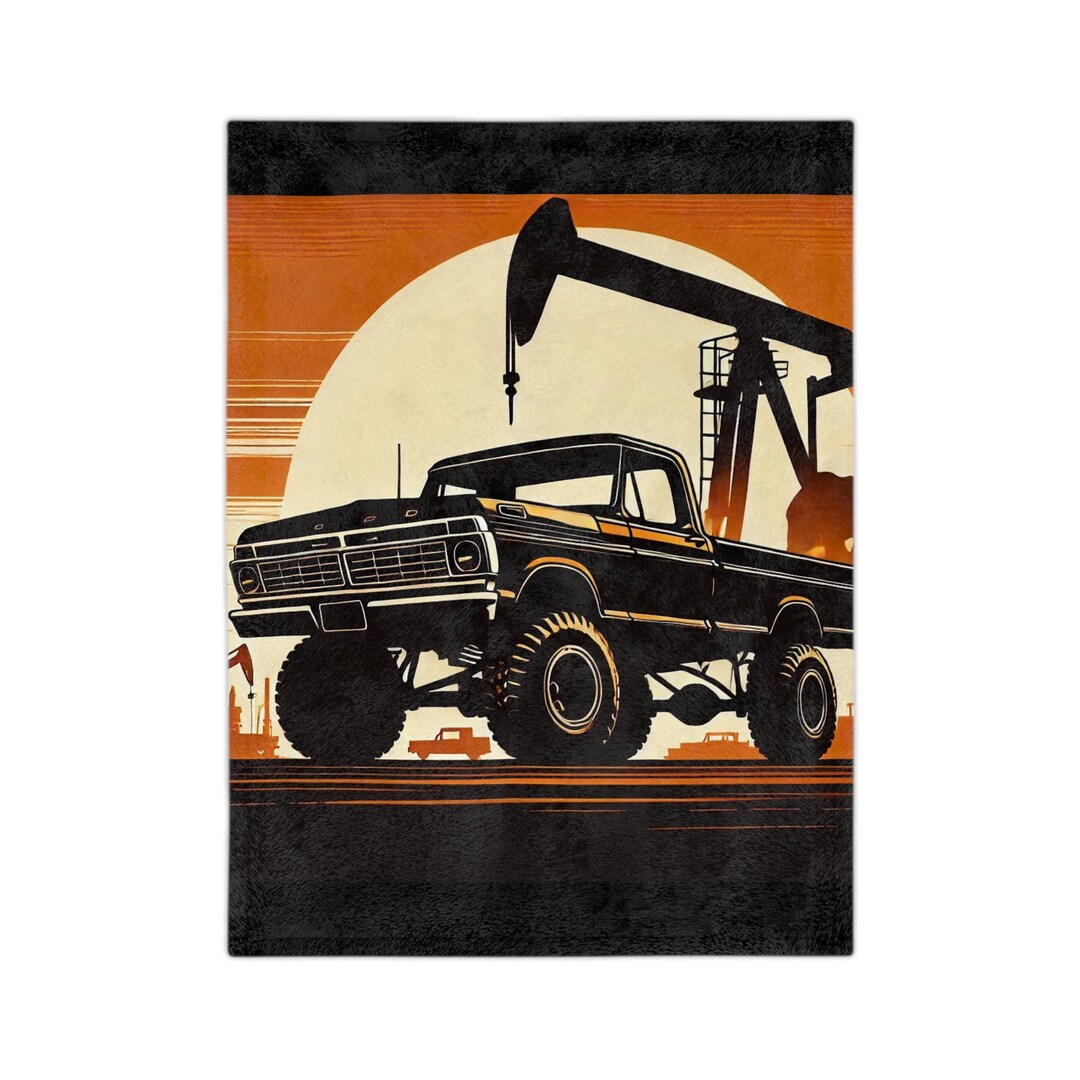 1970 Ford Highboy Fleece Blanket, Oil Field Rig Truck Art - Etsy